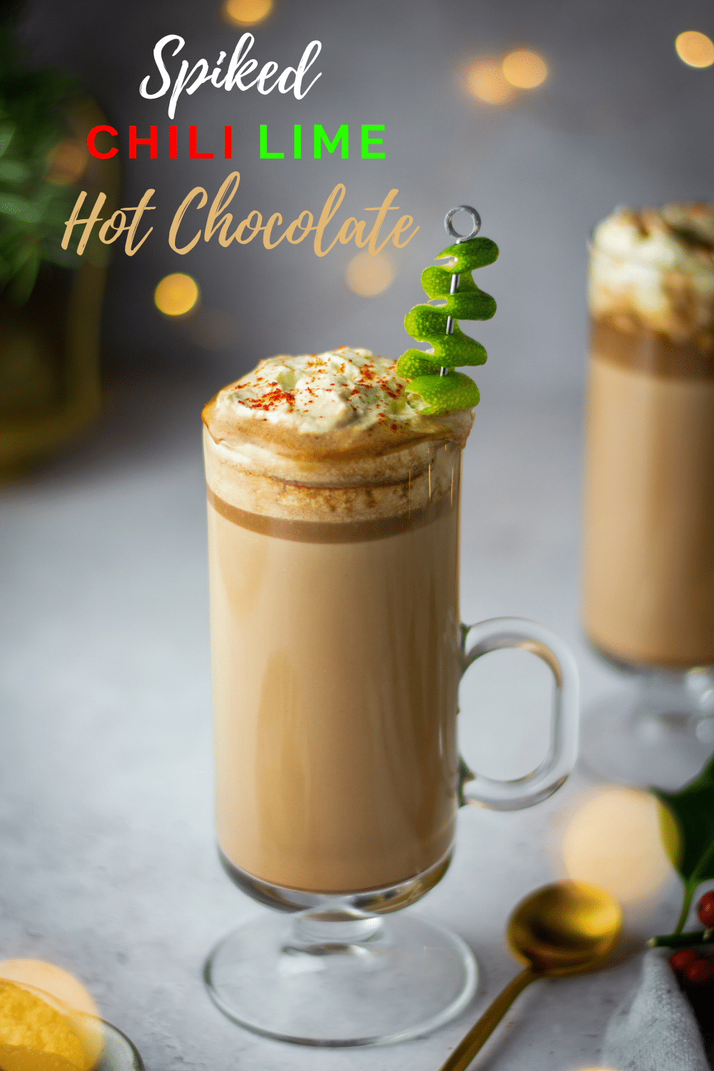 Spiked Chili Lime Hot Chocolate! - Lime Thyme