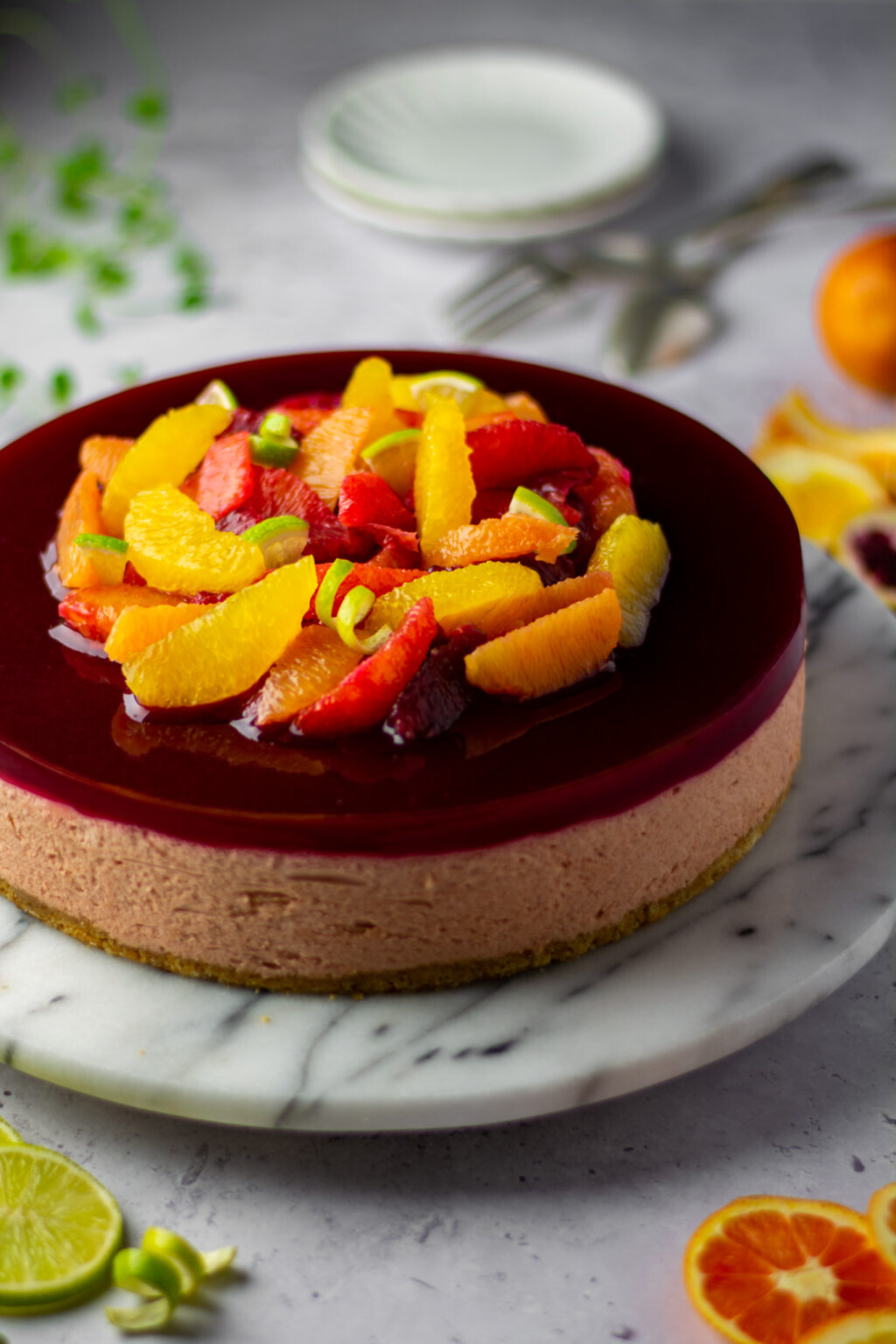 The Best Blood Orange And Guava Cheesecake (no-bake) - Lime Thyme